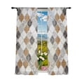 Brown Moroccan Plaid Sheer Curtains for Living Room Bedroom, Modern ...