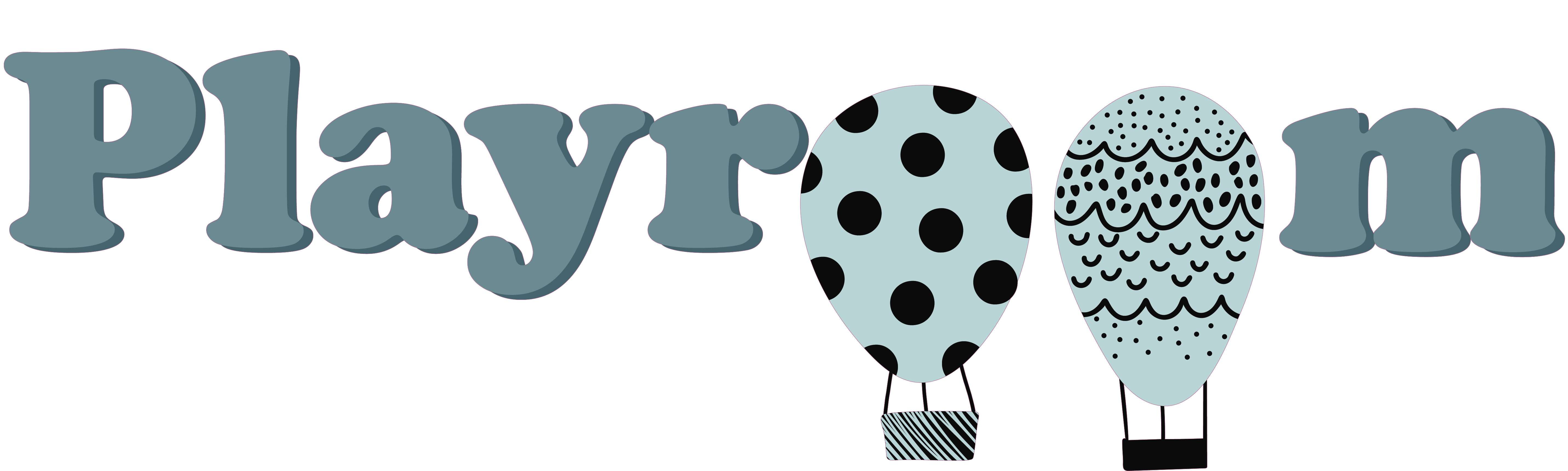 Playroom Logo with Hot Air Balloon Artwork Design Vinyl Wall Decal ...