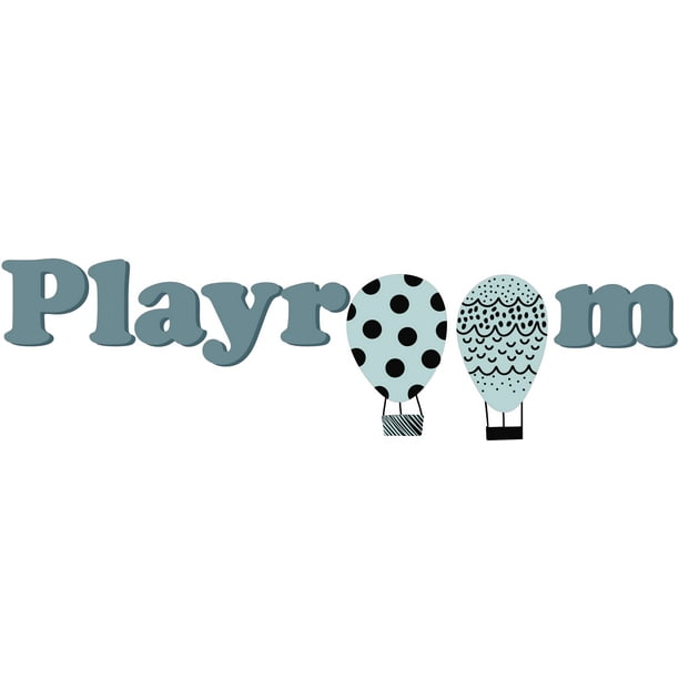 Playroom Logo with Hot Air Balloon Artwork Design Vinyl Wall Decal ...