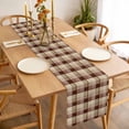 Brown Buffalo Plaid Cotton Linen Table Runner Geometric Check Abstract ...