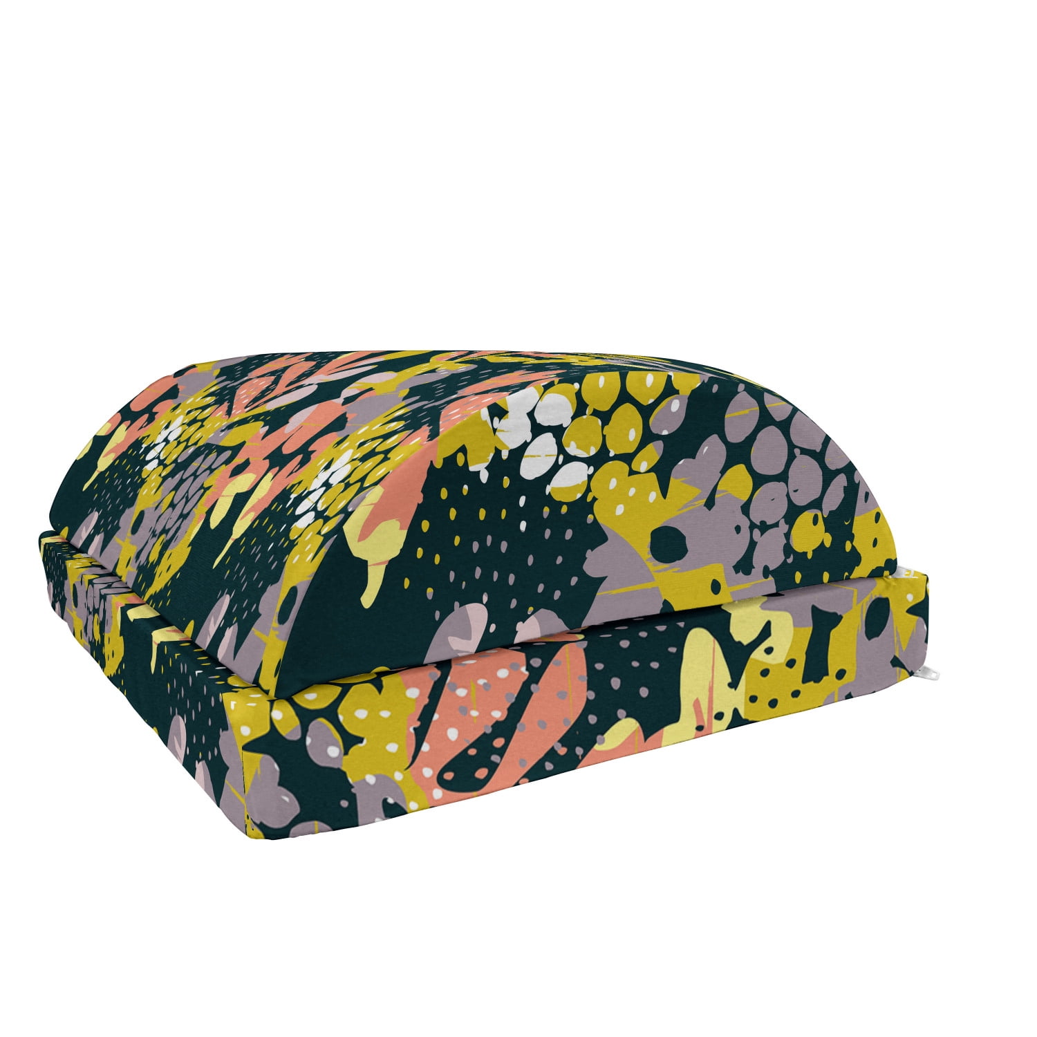 Floral Foot Rest, Abstract Distorted Foliage Motifs Soft Pastel Colored ...