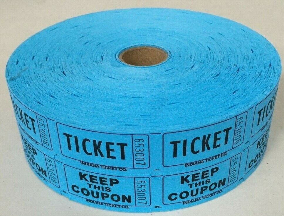Raffle Tickets Double Stub Roll of 2000 Split the Pot 50/50 Fund Raiser ...