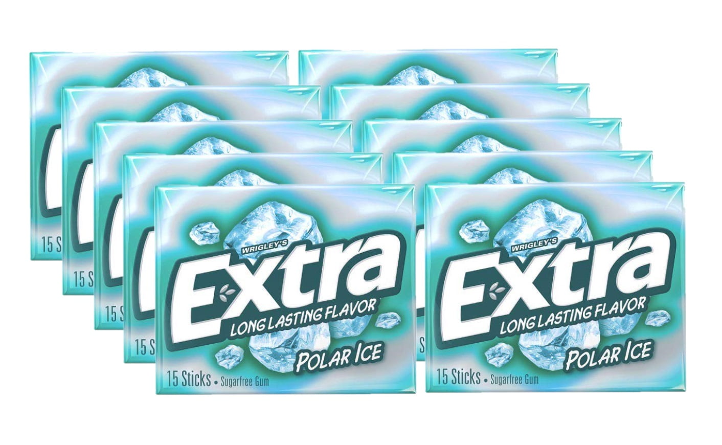 10 Pack | Extra Polar Ice Sugar-Free Gum 15 Stick Packs - Walmart.com