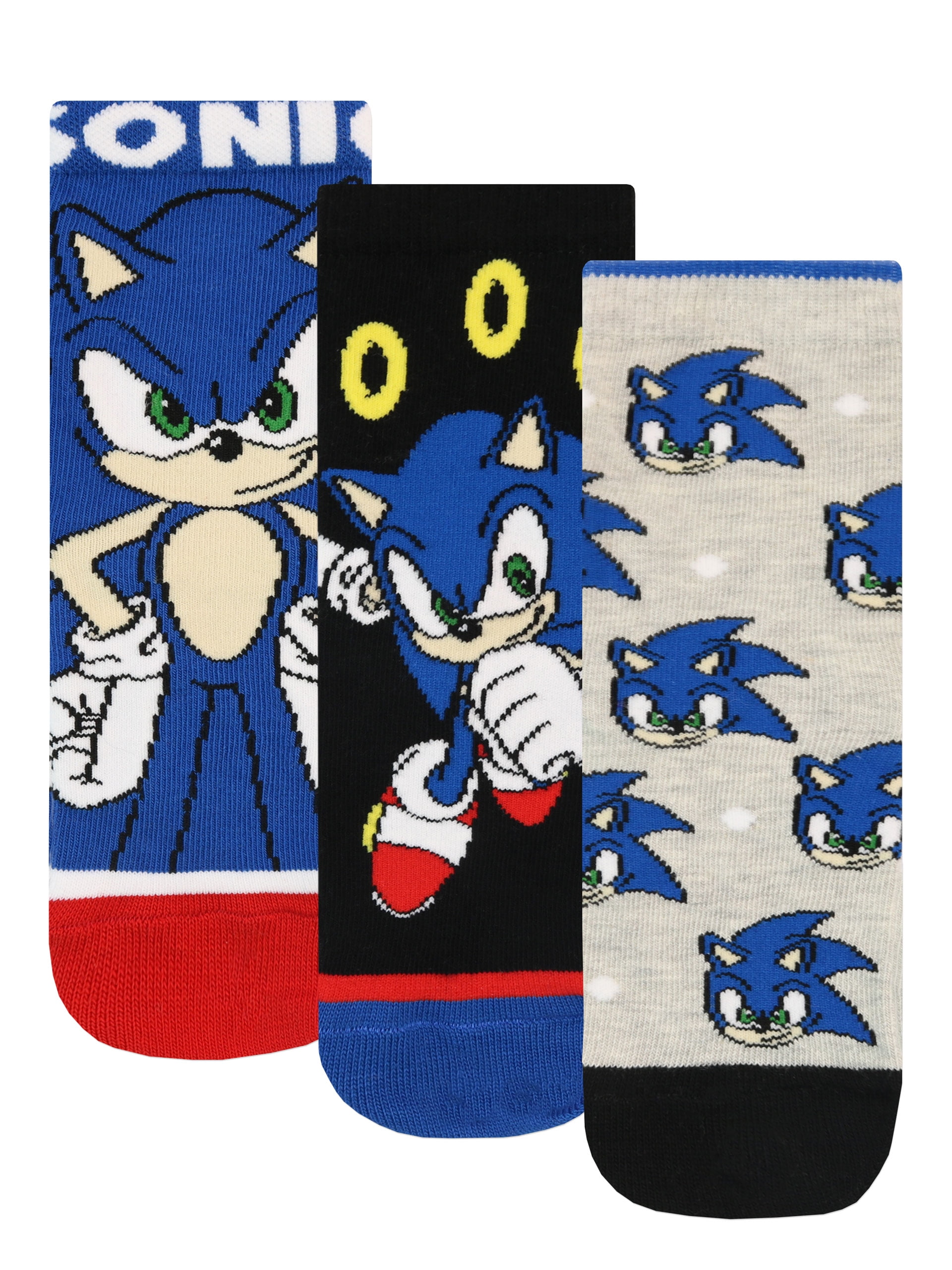 Sonic Boys Hedgehog Socks 3 Pack Black Sizes 4 - Adults 4 - Walmart.com