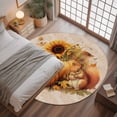 4ft Round Rug, Fall Thanksgiving Non-Skid Rubber Backing Large Area ...