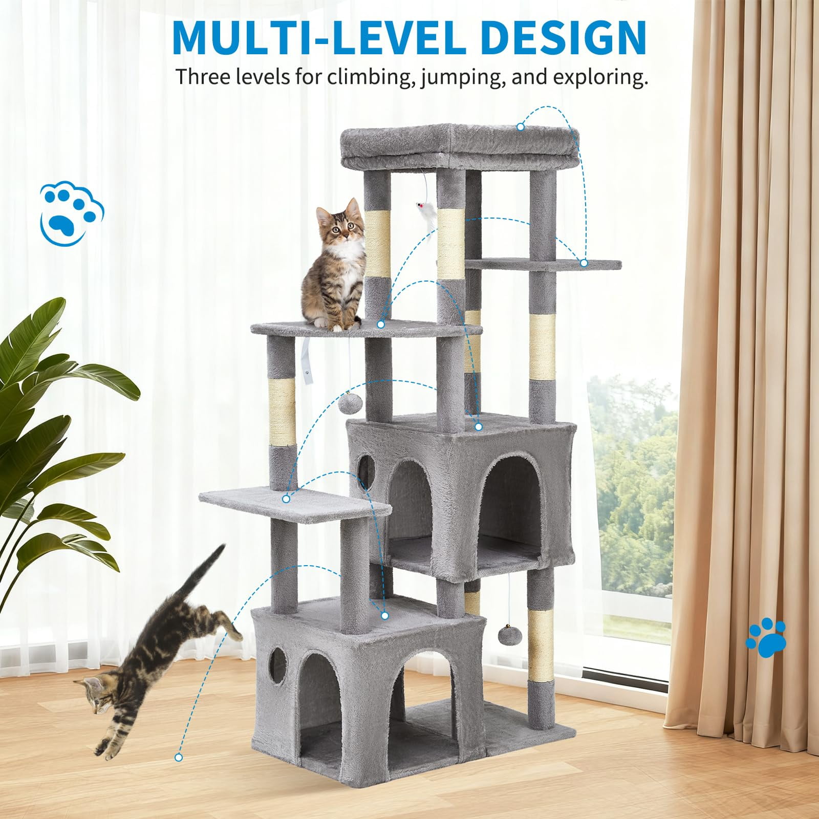 Click here for Edtara 61 Cat Tree Tower  Sturdy Modern Multi-Leve... prices