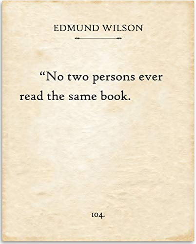 Edmund Wilson - No Two Persons Ever Read The Same Book - Book Page ...