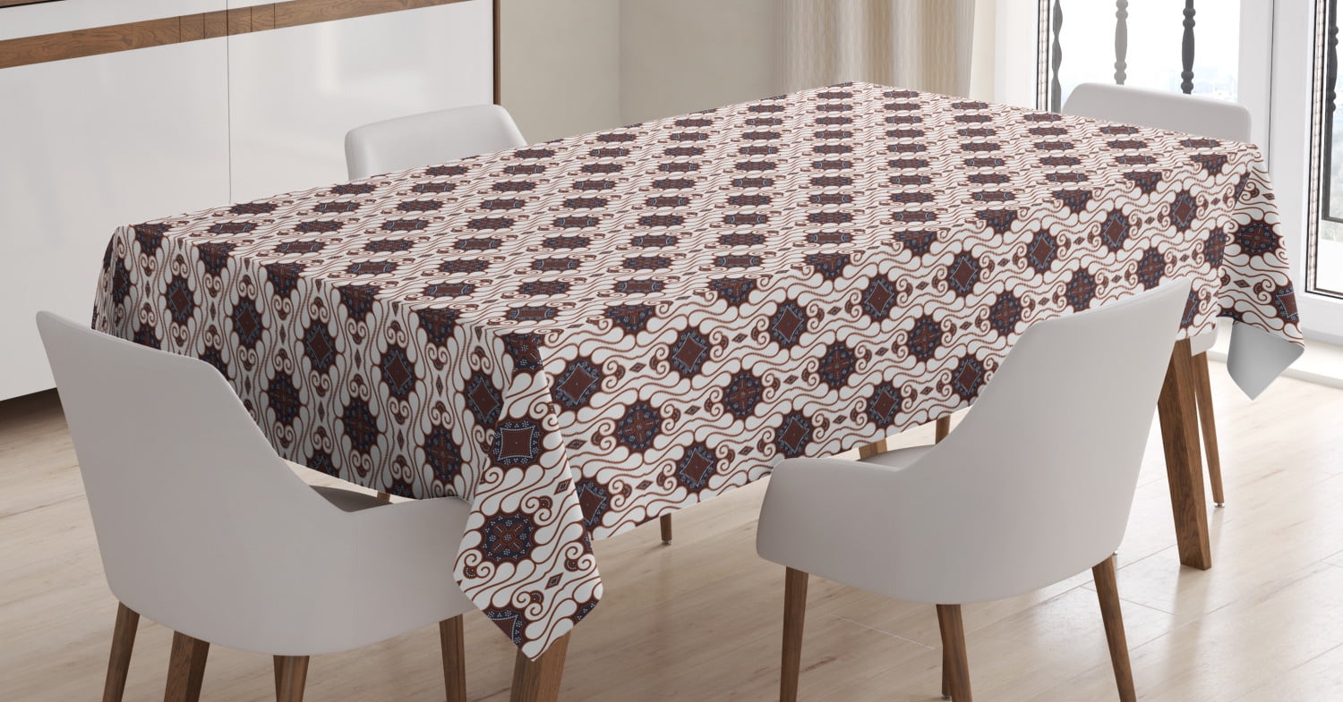 Asian Tablecloth, Javanese Batik Pattern with Geometric Influences Dots ...