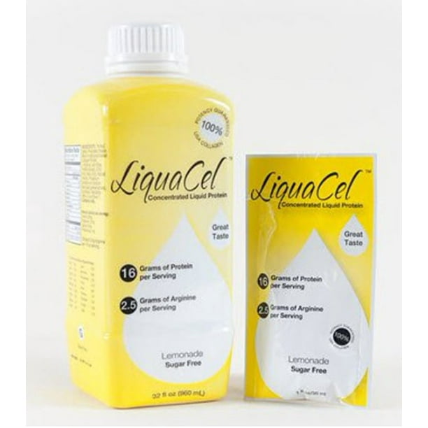 LiquaCel Oral Protein Supplement, Lemonade Flavor, 32 oz. Bottle, Ready ...