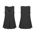 Gfyviroh Women's Long Tank Tops Plus Size V-Neck Pleated Flowy Tops ...