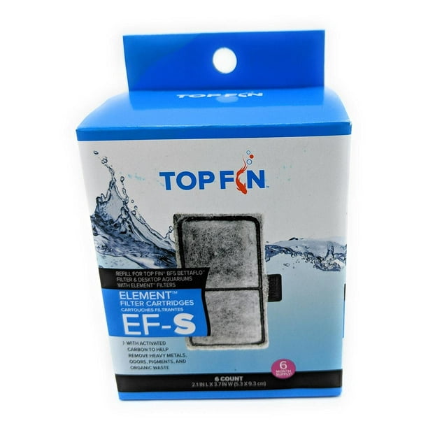 Top Fin EF-S Element Filter Cartridges (6 Count) for Fish Tank ...