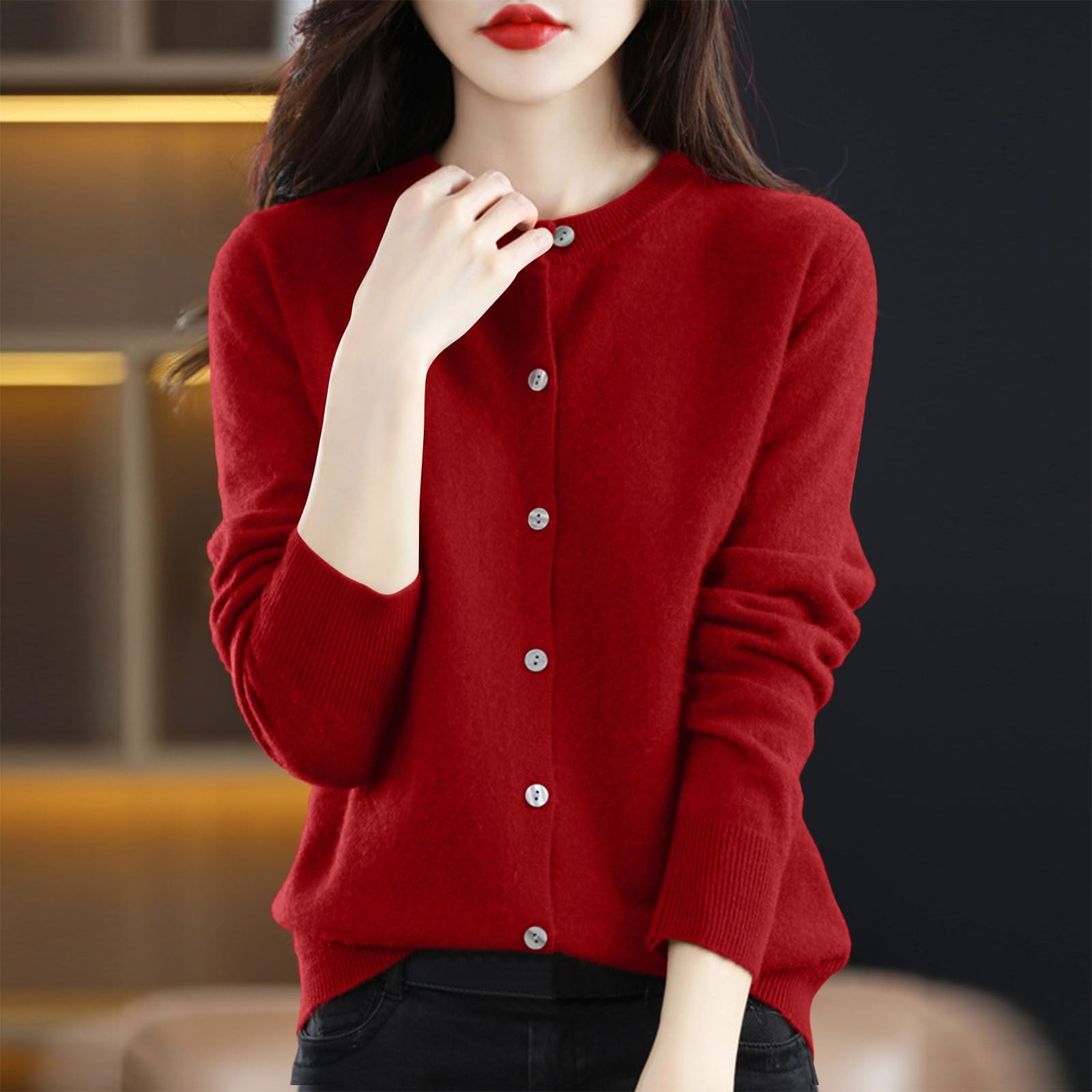 Click here for Xdegoge Womens Crew Neck Cardigan Sweater Casual T... prices