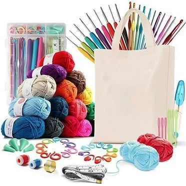 Crochet Kit for Beginners, 98PCS Crochet Starter Kit with 24 Colors ...