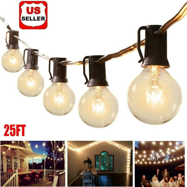 String Lights LINKPAL 25Ft 25 Bulbs G40 Globe String Lights with Bulbs ...