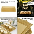 Efavormart 4 Pack | 14" Gold Lace Print Rectangular Plastic Serving ...