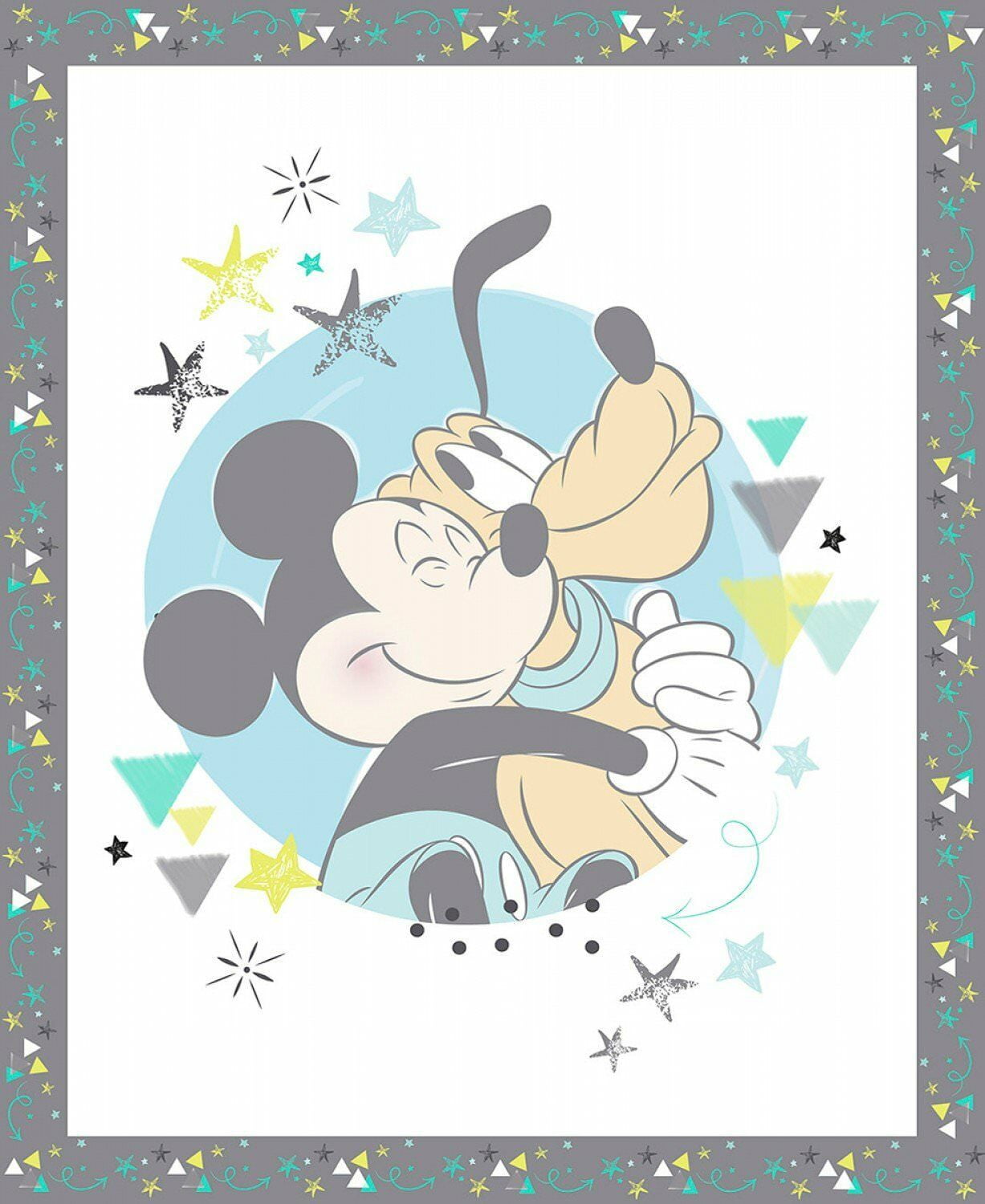 Oh Boy Spring Creative Mickey Mouse fabric panel Disney quilt stars ...