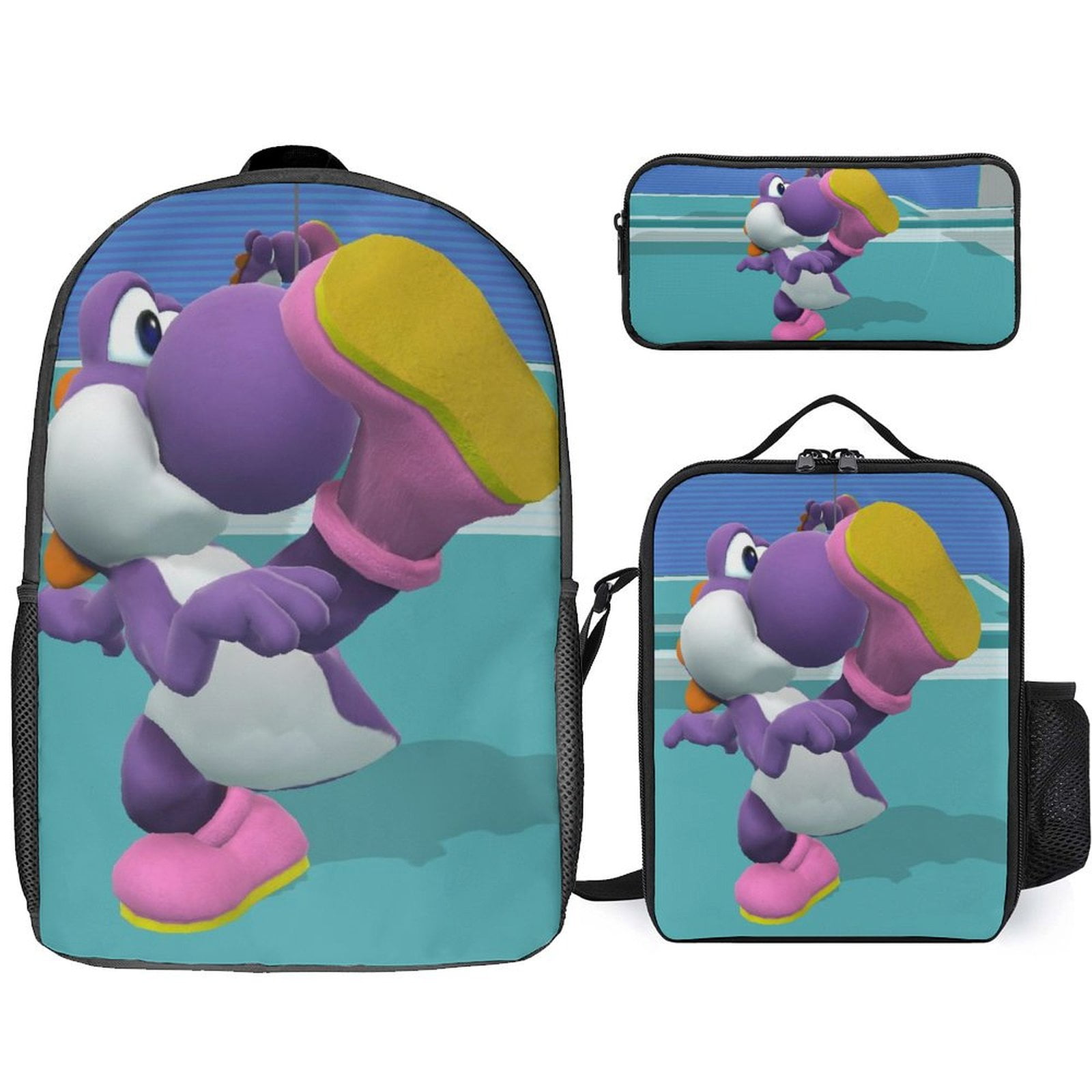 Yoshi Backpack Three Piece Collection 17 Inch Bag Lunch Boxes and Pen ...