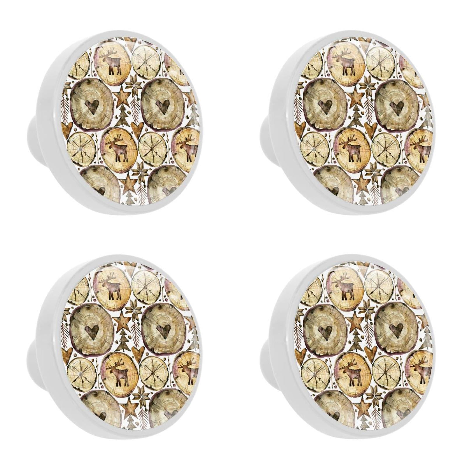 4 Pcs Wooden Moose Knobs for Kitchen Cabinet Cupboard Dresser Bookcase ...