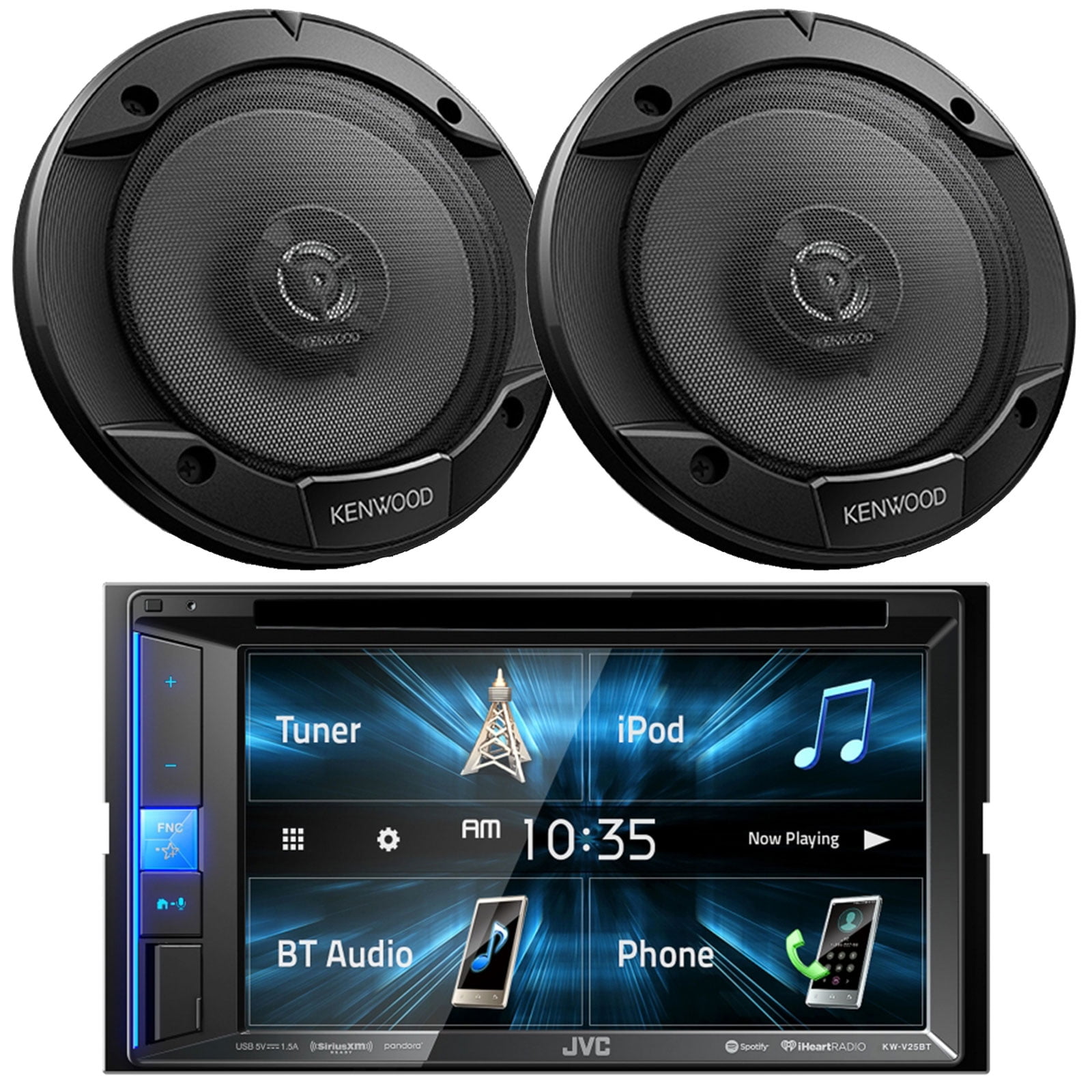 JVC KW-V25BT Touchscreen Double-DIN AM/FM Radio Bluetooth USB CD Player ...