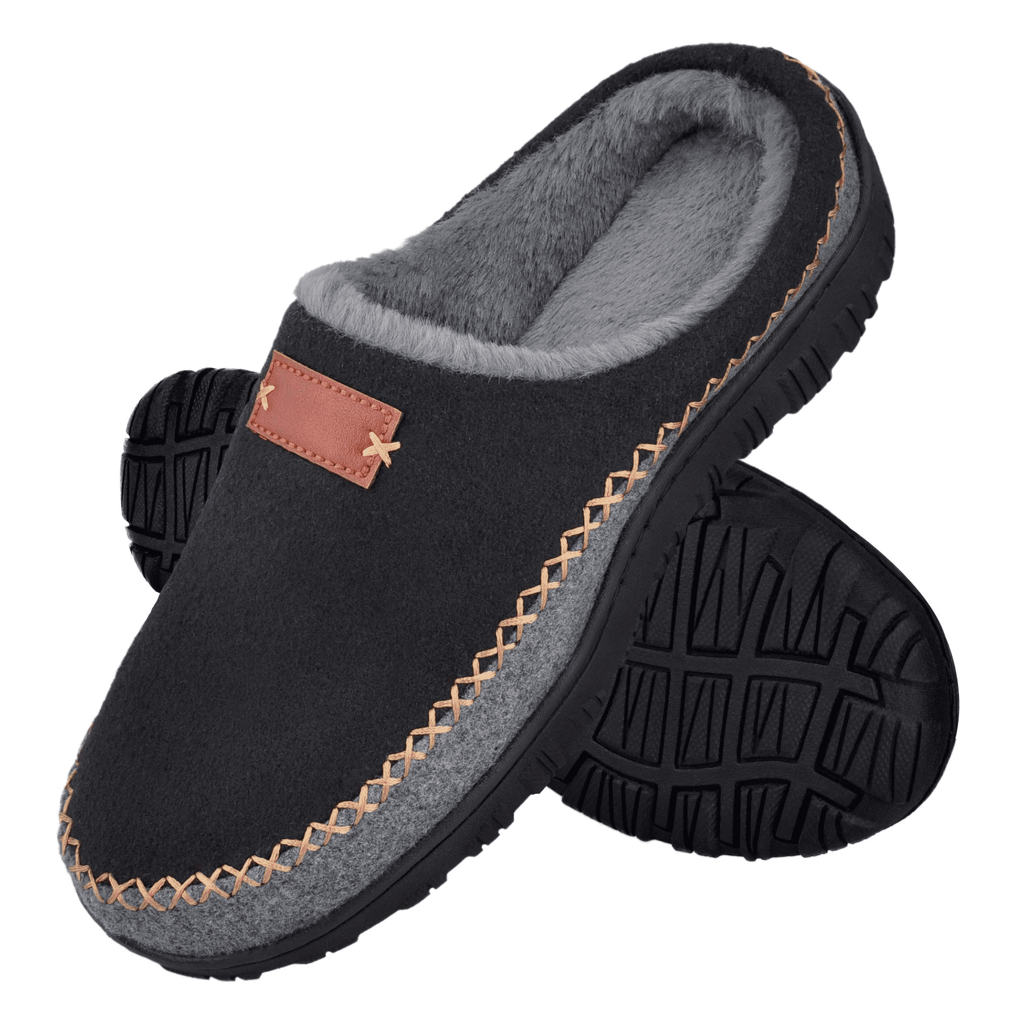 Berhood Men's Slippers Memory Foam House Slippers Mens Indoor Outdoor ...