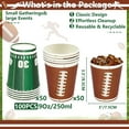 PIXHOTUL 100 Pcs Football Decorations Cups, 9 Oz Disposable Paper Cups ...