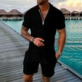Papeey Outfits For Men 2 Piece Sets Short Sleeve Slim Fit Matching Two