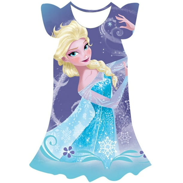 Disney Frozen Elsa robe impression 3D filles robe tenue décontractée ...