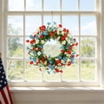 Artificial Greenery Border Wreath with Independence Day Red White ...