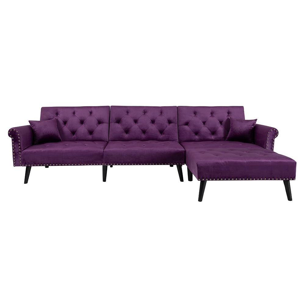 CJC Convertible Sofa Bed, Sleeper Modern Living Room Velvet Sofa Bed ...