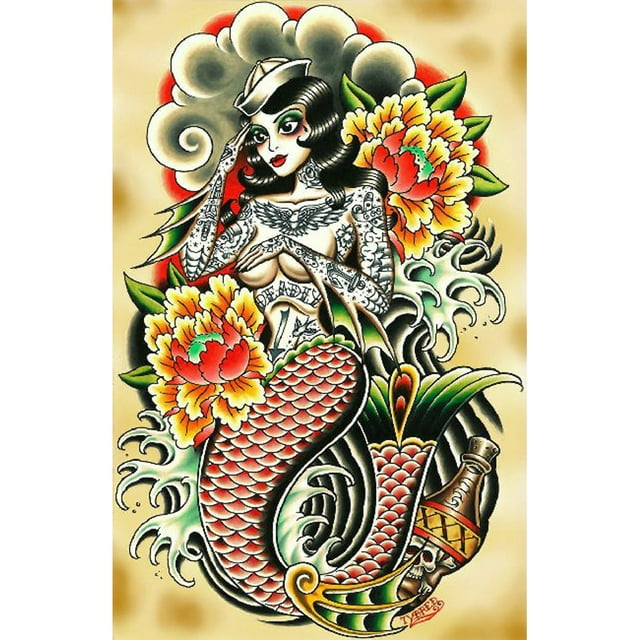 Sailor Made by Tyler Bredeweg Canvas Giclee Traditional Tattoo Tattooed ...