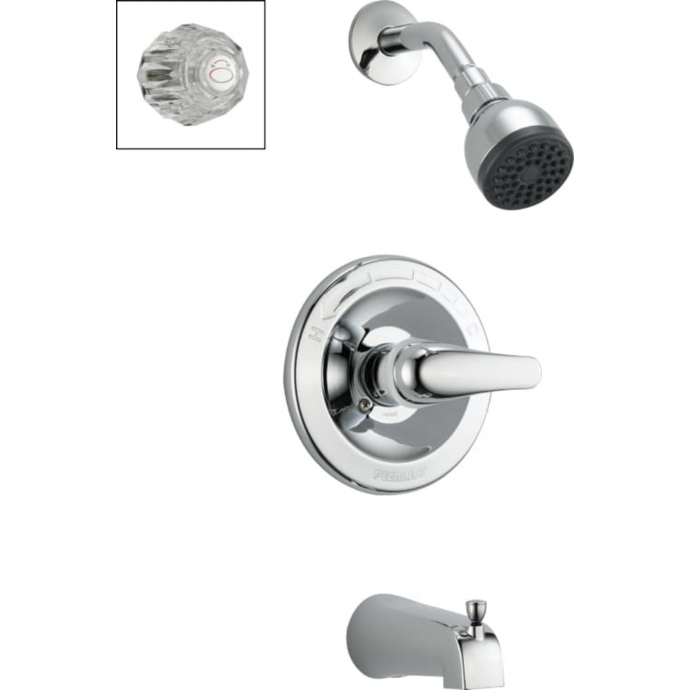 Peerless P188720 Chrome Complete Tub & Shower Faucet With Lever Handles ...