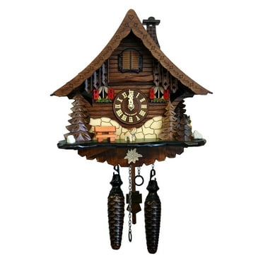 Black Forest 6" x 14" Brown Analog Traditional Cuckoo Clock, 428QMT ...