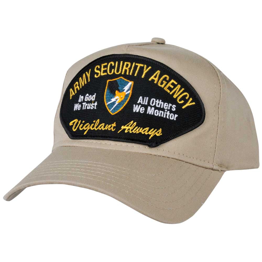 Men's High Profile Army Security Agency Black Patch On A Khaki Hat ...