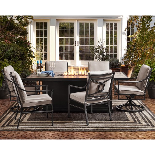 Member's Mark Gracyn 7-Piece Fire Pit Dining Set - Samsclub.com