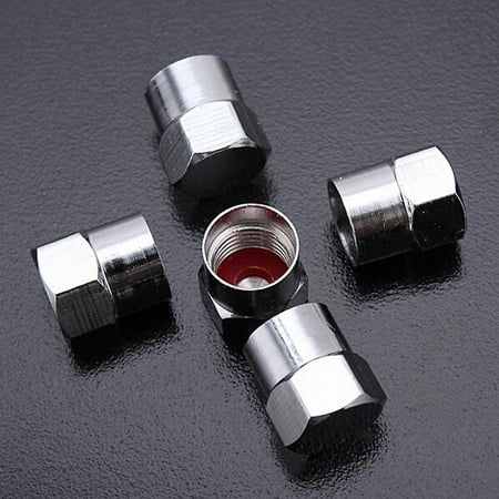 5*tyre Tire Dust Caps Wheel Air Valve Stem Screw Cover Stainless Steel ...