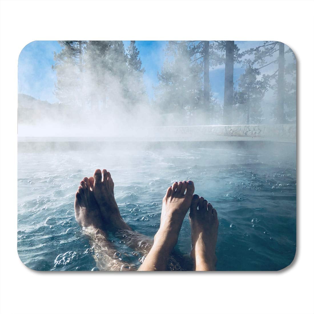 SIDONKU Couples Feet in Hot Tub Jacuzzi Spa Outdoors Mist Mousepad ...
