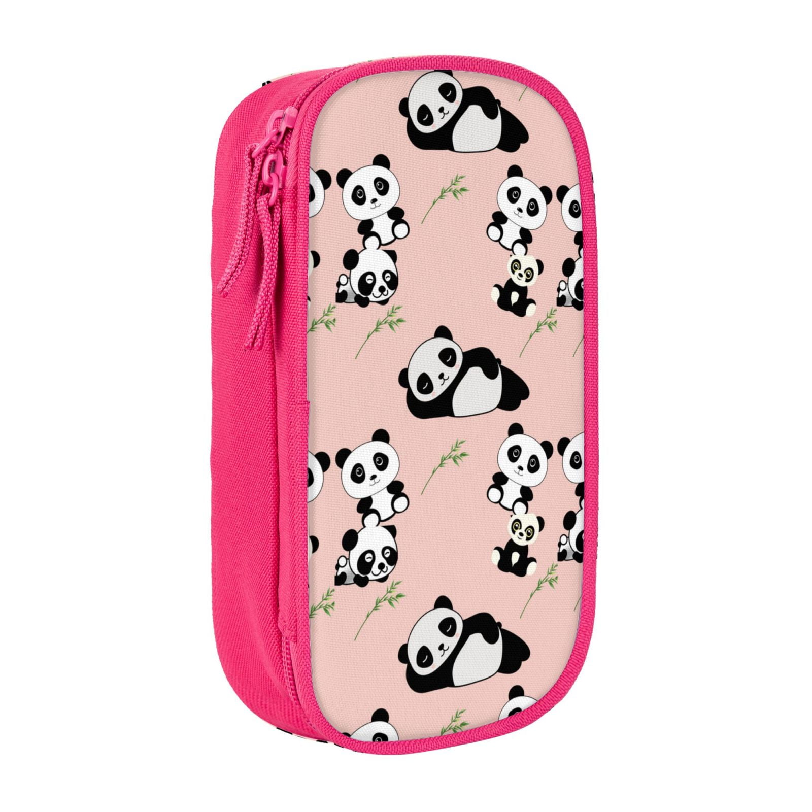 XMXY Funny Pandas Pink Large Capacity Pencil Case, Portable Pencil Bags ...
