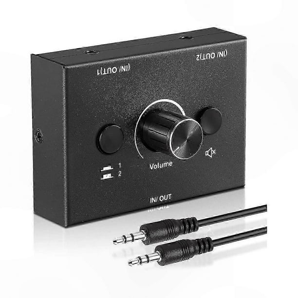 3.5mm o Splitter Switch Box for 2 Inputs 1 Output or 1 Input 2 Outputs ...