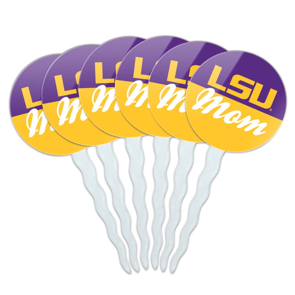 LSU Mom Cupcake Picks Toppers Decoration Set of 6 - Walmart.com