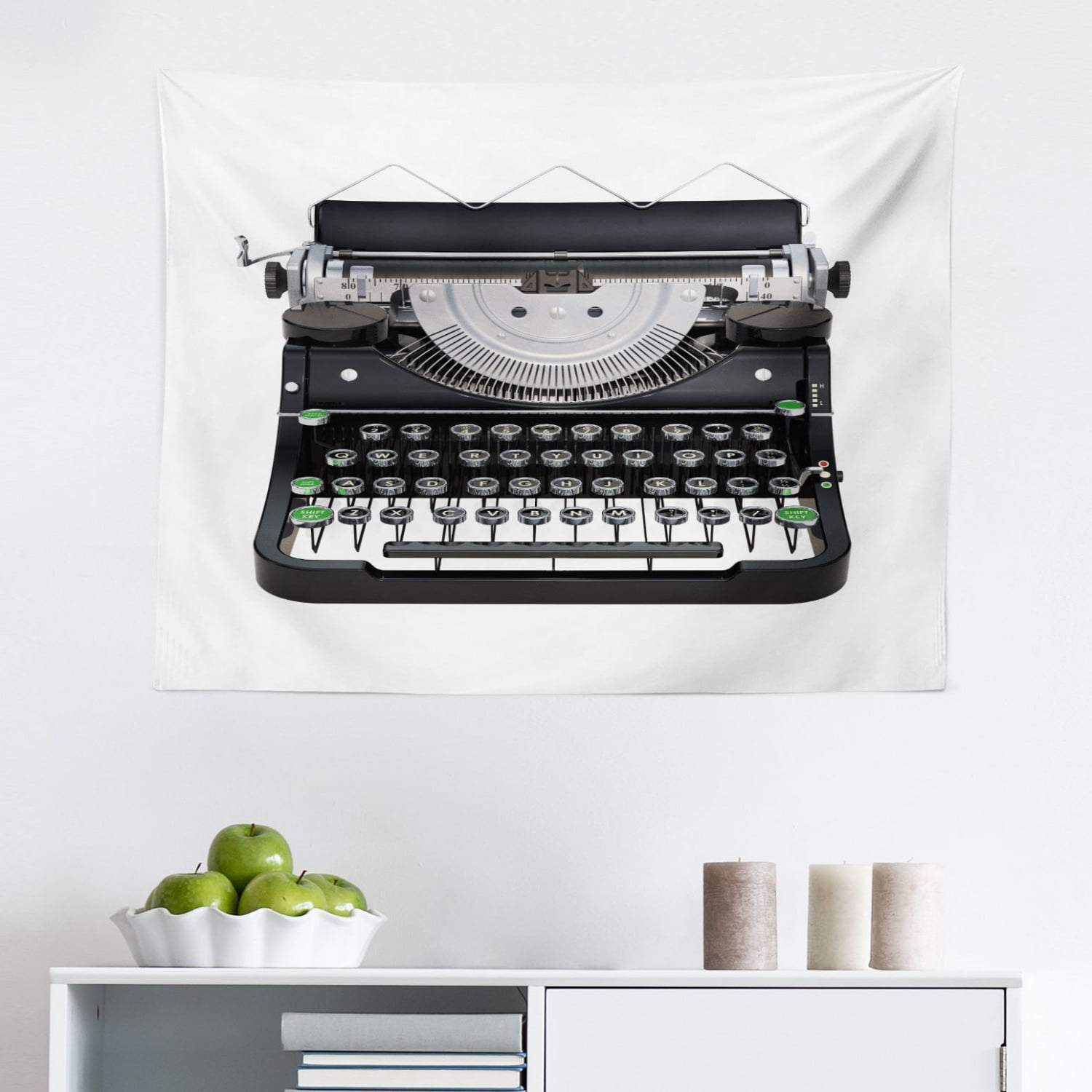 Typewriter Tapestry, Nostalgic Illustration of Old Mechanical Keyboard ...