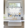 Blue Yellow Sheer Curtains 54 Inch Long 1 Panel Flowers Eucalyptus ...