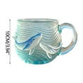 Euaioeiu Sea Waves Design Glass Coffee Mug, 14 oz Hand-Blown ...