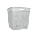 Mainstays Woven Plastic Storage Basket - White 26 Quart Wicker Design ...