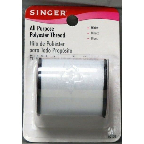 Singer All Purpose Polyester Thread Spool - White - 150 Yds - 100% ...