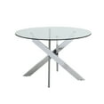 Chintaly Contemporary Dining Table w/ Clear Round Glass Top - Walmart.com