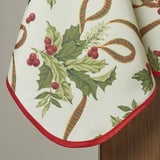 European Seasonal Christmas Ribbons Tablecloth Beige 52" X 70 ...