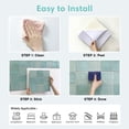 COMMOMY 10 Pcs 3D Green Square Peel and Stick Tile for Wall Decorative ...