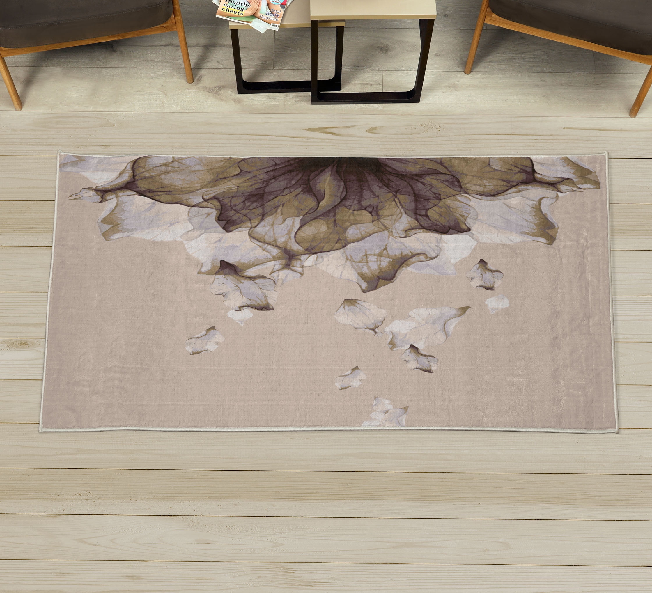 Flower Decorative Rug, Abstract Themed Modern Futuristic Image with ...