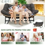 RADIATA Dark Gray Double Outdoor Rocking Chair,2 Person Patio Rocking ...