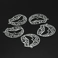 201 Stainless Steel Pendants Laser Cut Hollow Moon with Owl Stainless ...